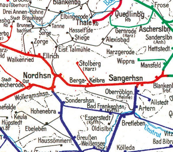 Historische Übersichtskarte: Deutschland 1938 - Reichsbahndirektionen ...